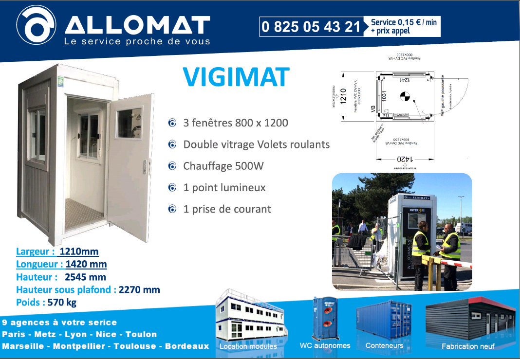 Vigimat : la guérite de gardien modulaire | Allomat